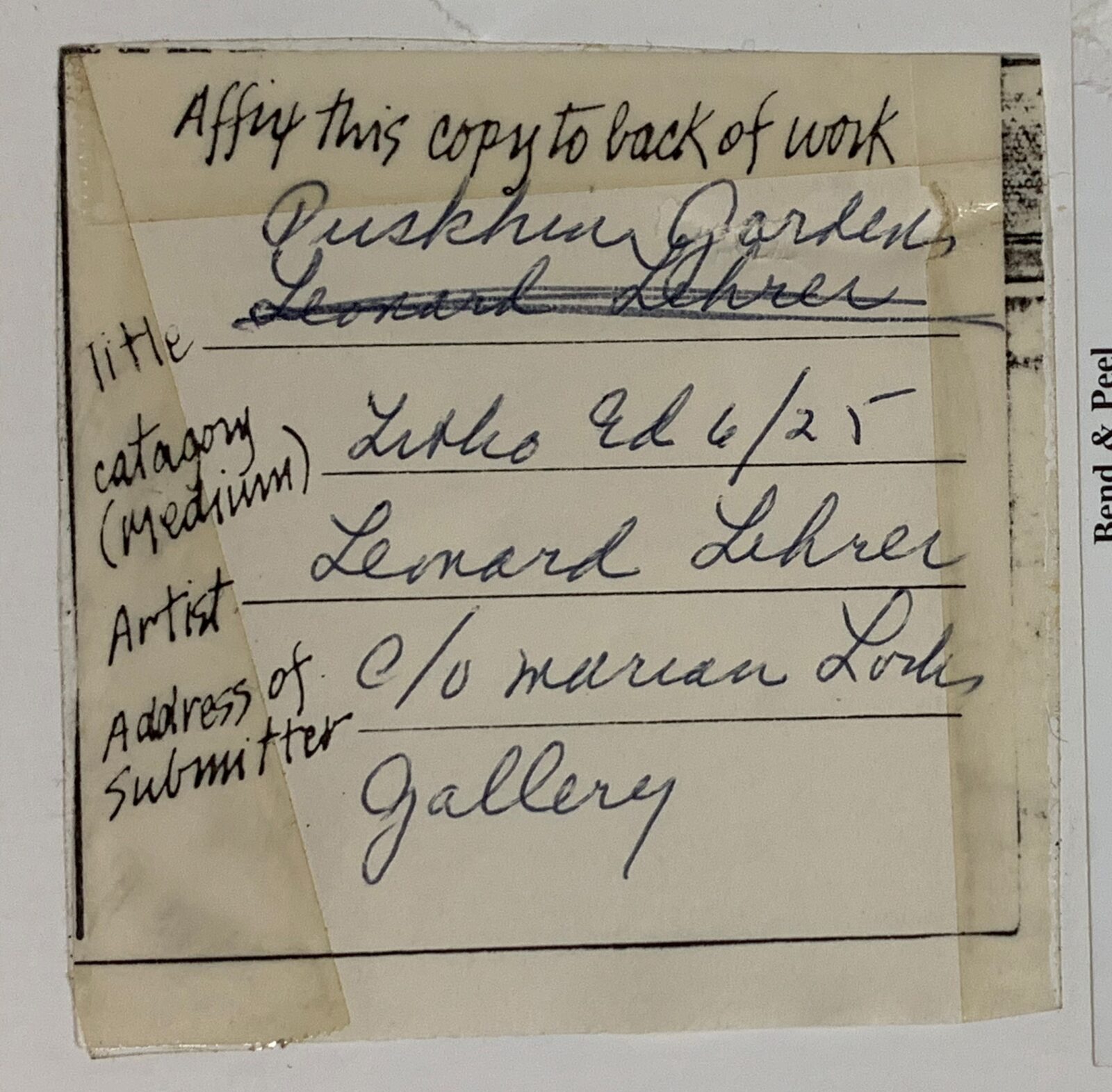 Pushkin Gardens | Washington Color Gallery